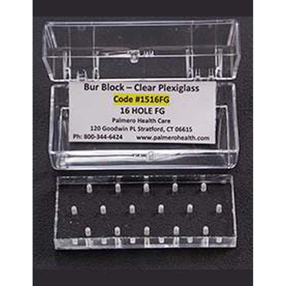 PAL1516L - Plexiglass Bur Block, 16 Hole, Right Angle Latch (RA) — Karl ...