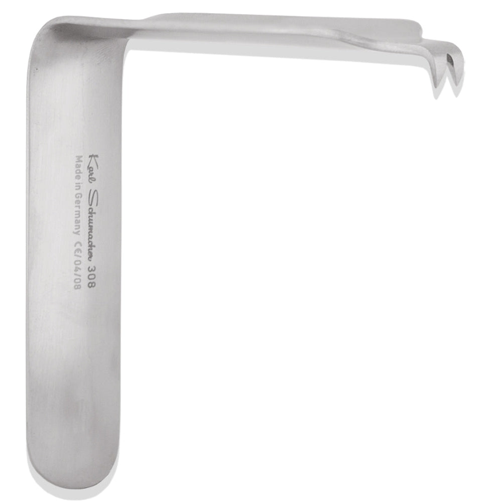 RET0308A - Austin Retractor #308A, Ribbon Handle, "V" Prong, 90°, 8cm ...