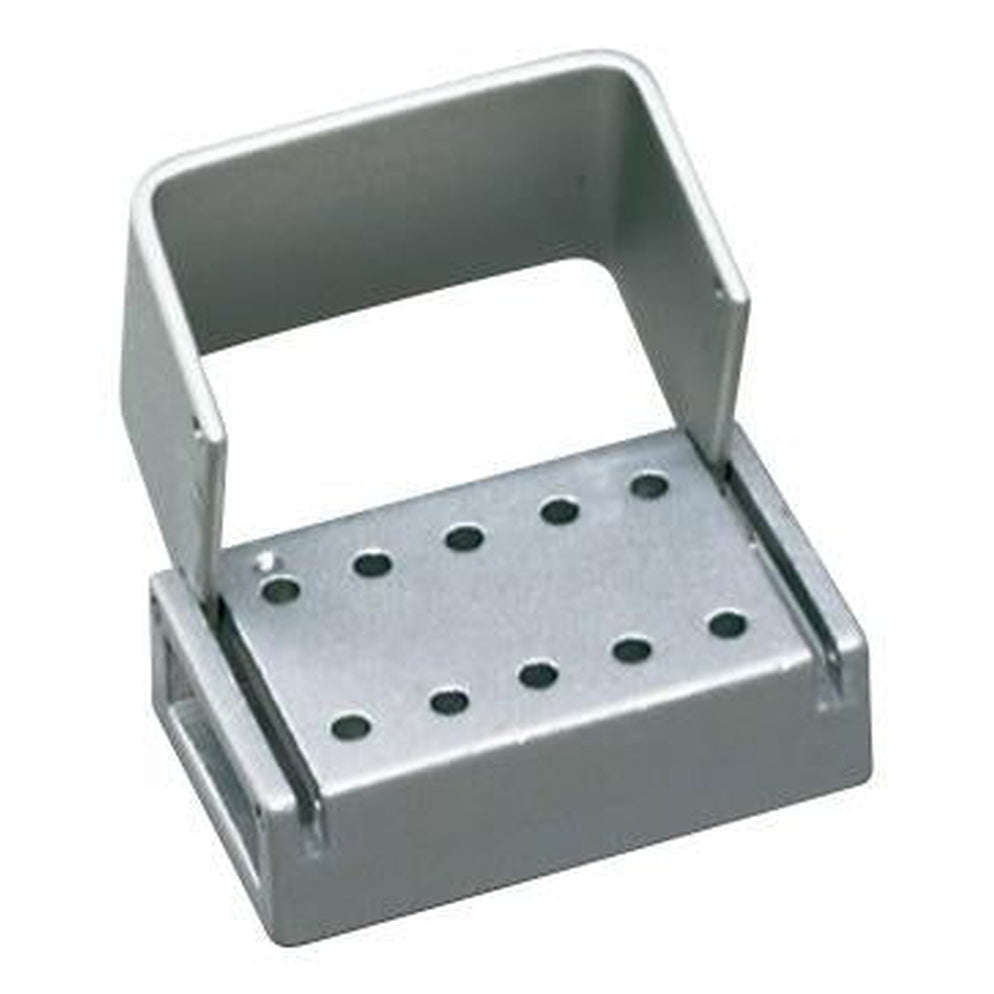 PAL0010CL - Anodized Aluminum Bur Block, 10 Hole, Right Angle Latch (R ...